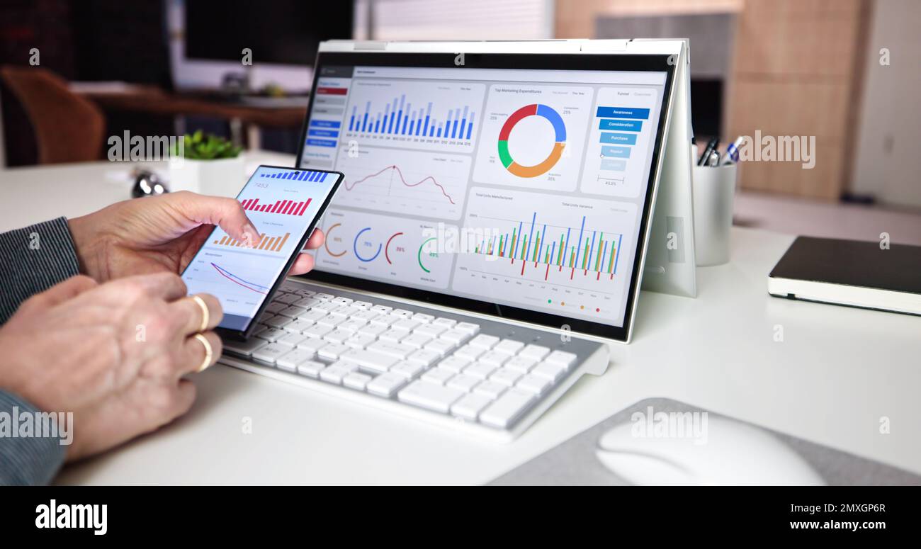 KPI Dashboard Data Analytics On Business Laptop Stock Photo - Alamy