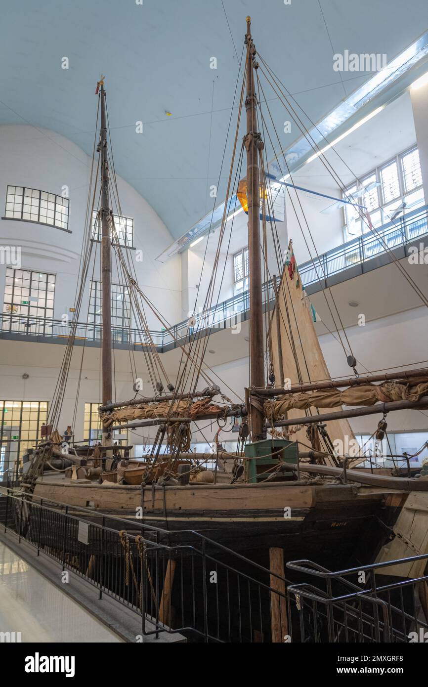Old boat in German Museum (Das Deutsche museum), the world's largest ...