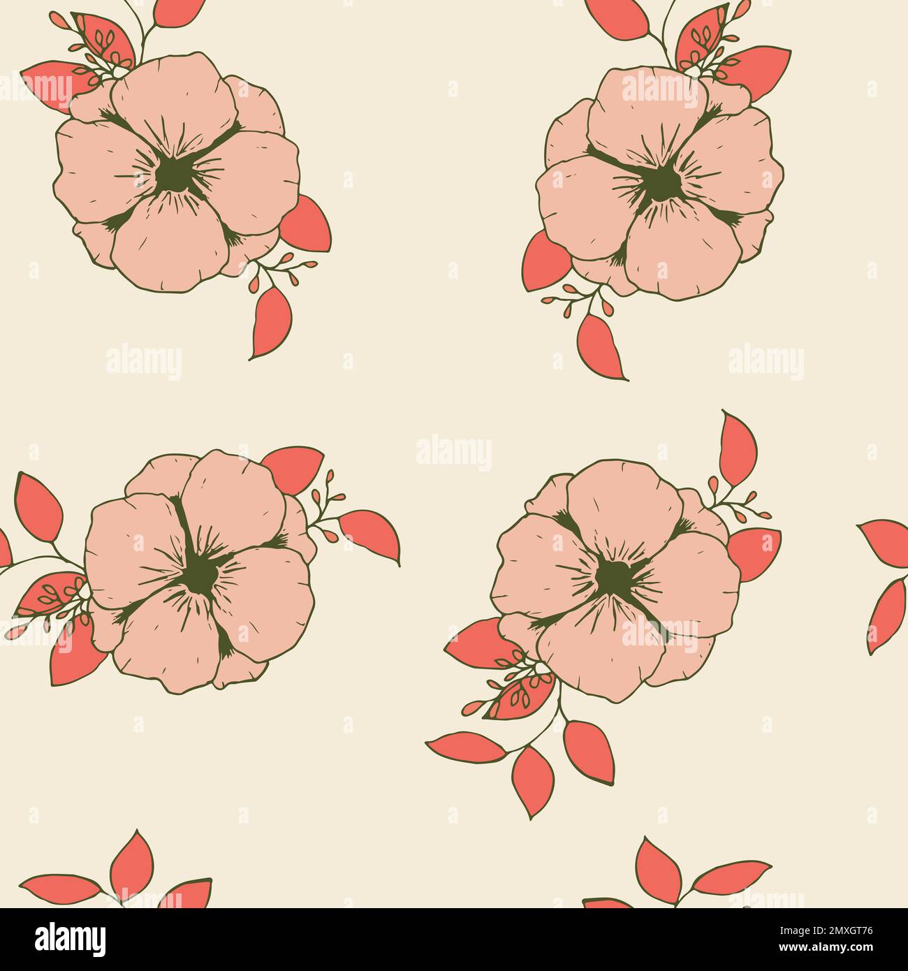 Modern wildflowers seamless pattern design. Seamless pattern with ...