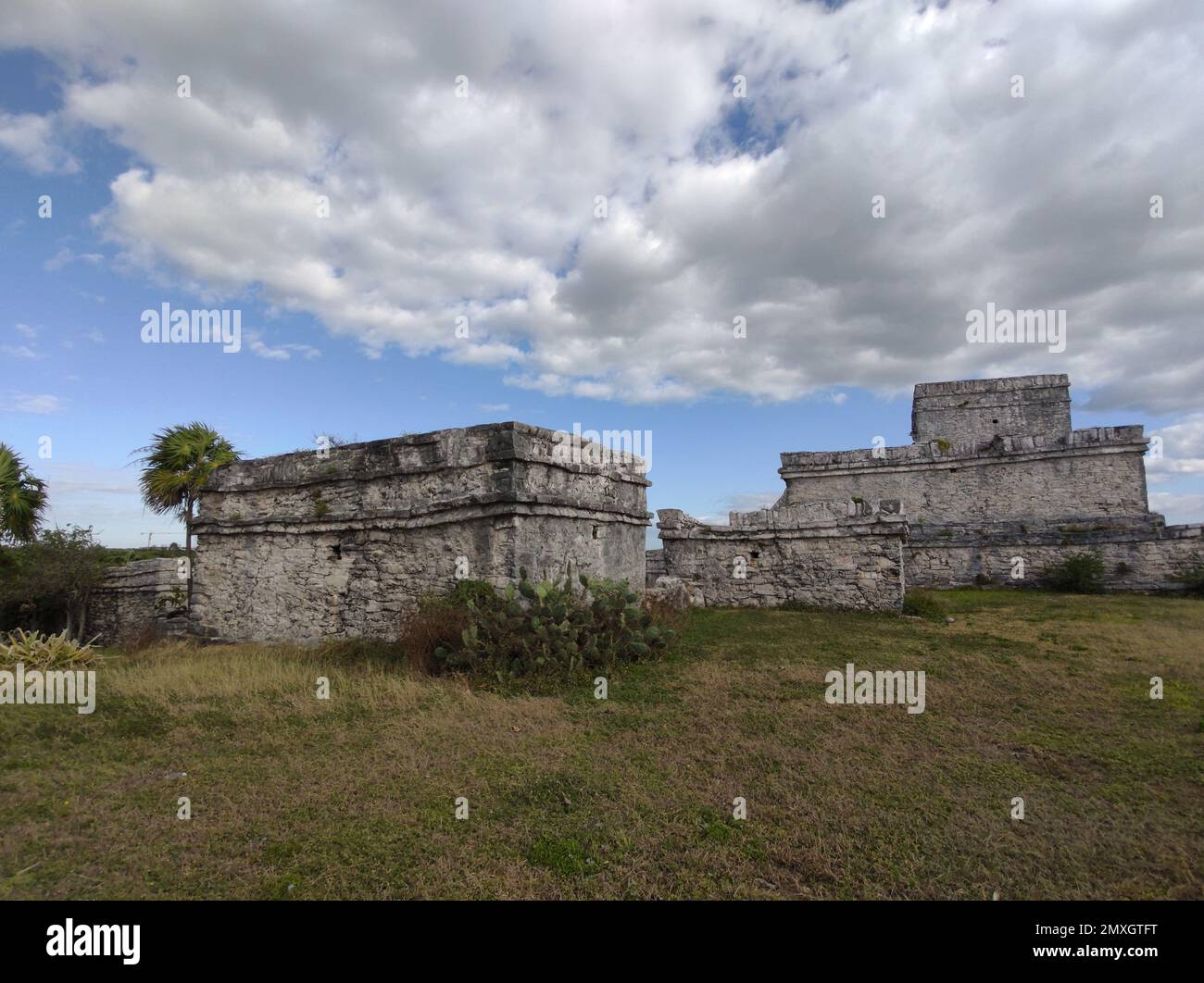 An aerial view of castle ruins in Tulum Stock Photo - Alamy