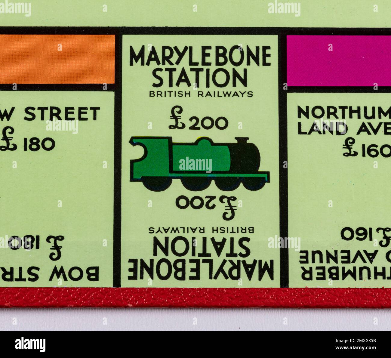 The Marylebone Station square on a UK Monopoly Board Stock Photo - Alamy