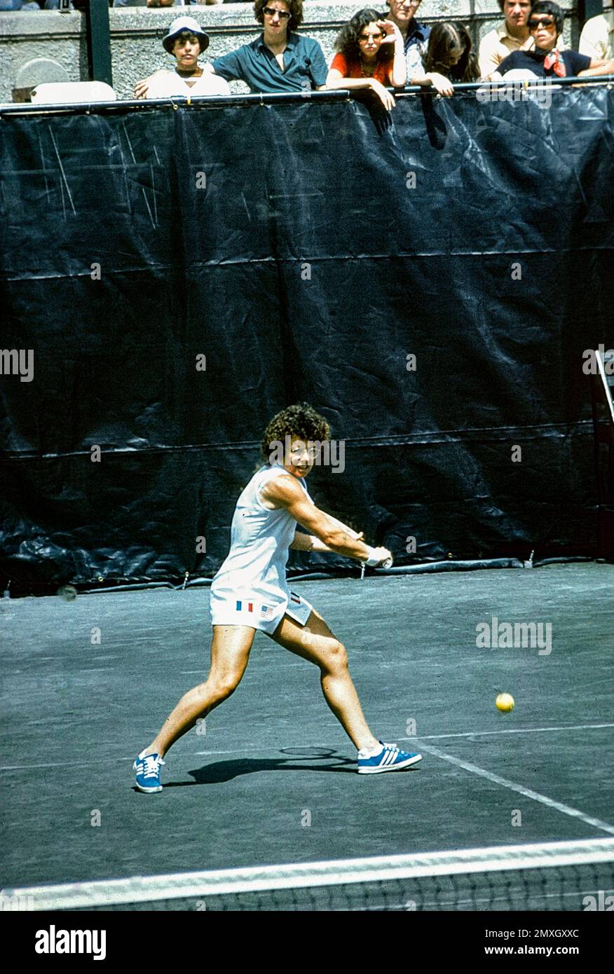 Billy Jean King (USA) competing at the US Open Tennis Stock Photo - Alamy