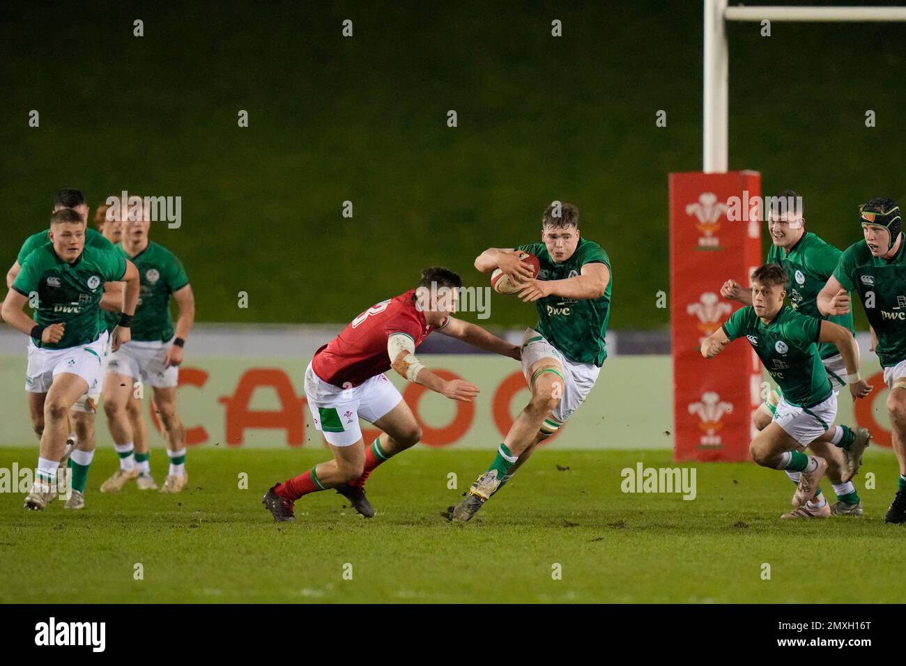 Evan O'Connell #19 of Ireland U20's makes a break during the 2023 U20 ...