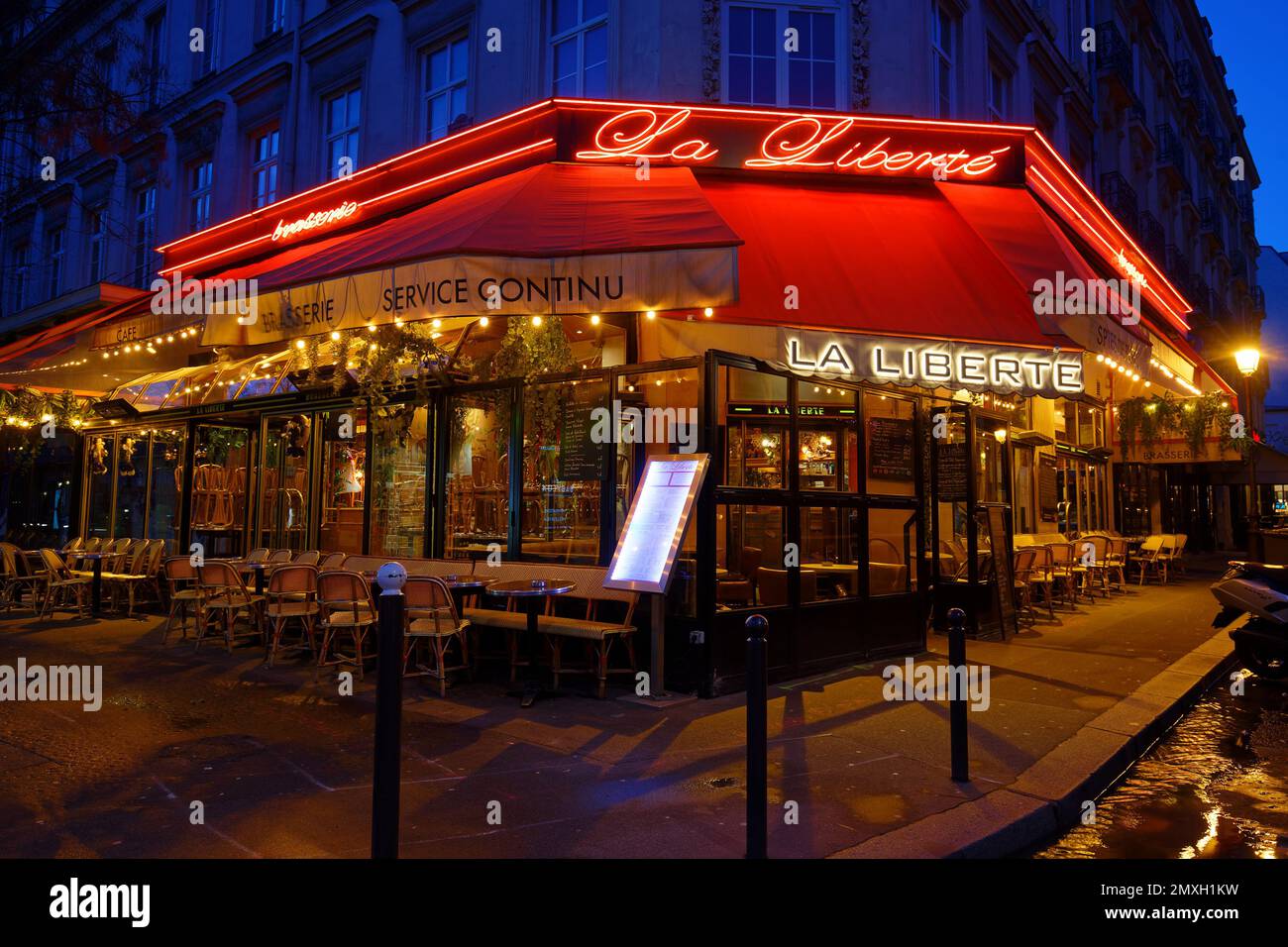 Traditional French restaurant La Liberte located in the Montparnasse ...
