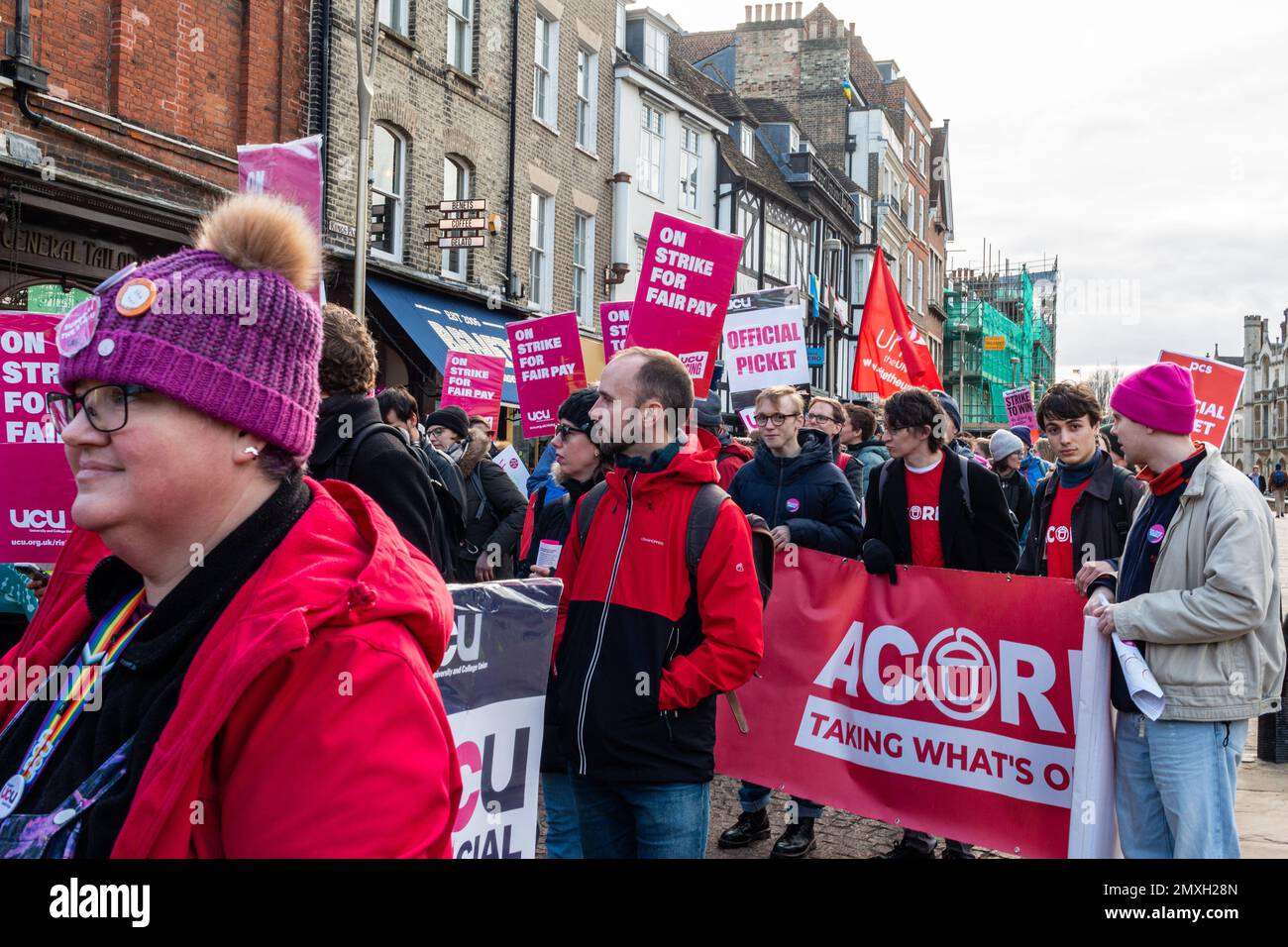A protest march in Cambridge, UK, in support of the National Education ...