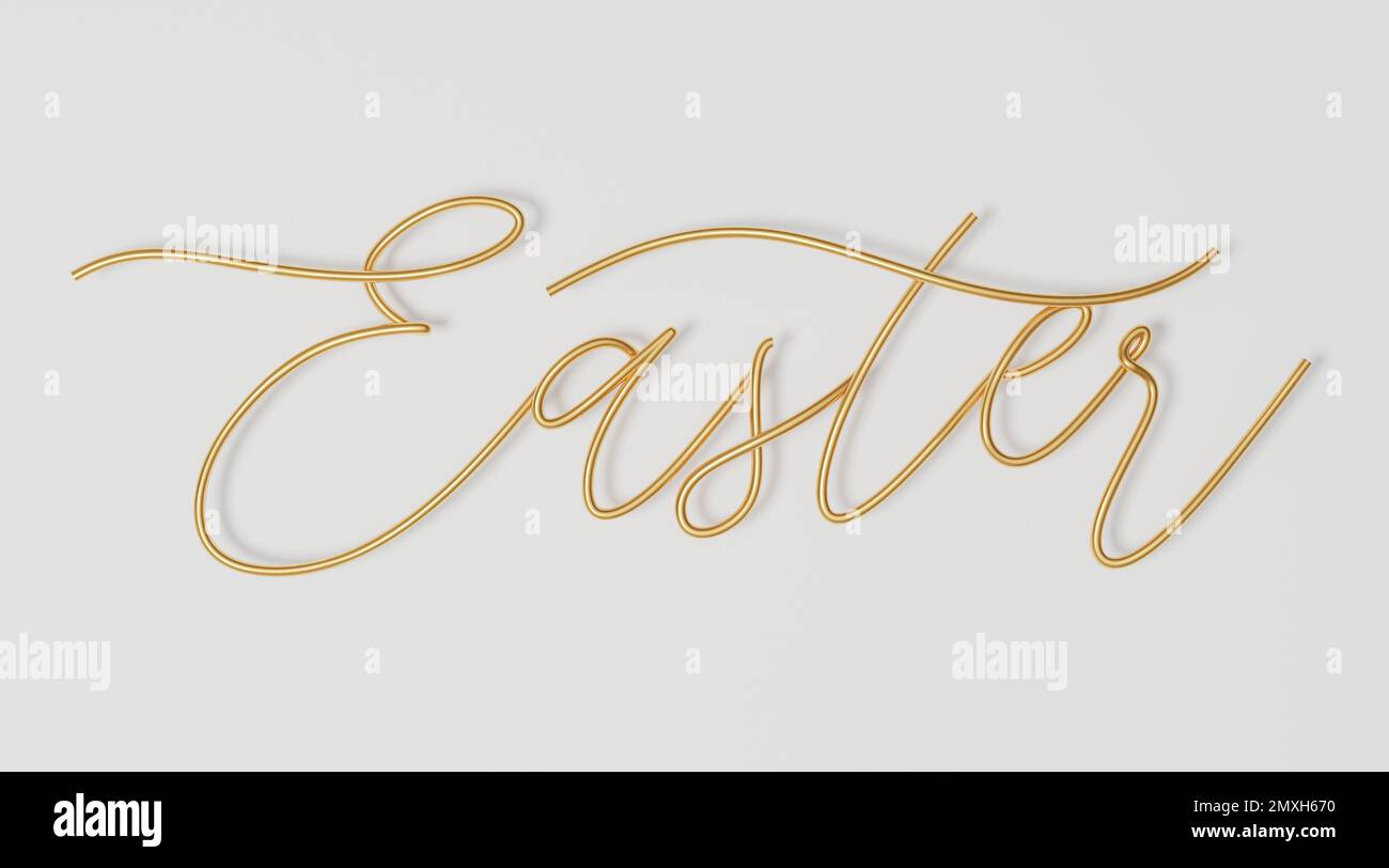 easter lettering gold 3d Stock Photo - Alamy