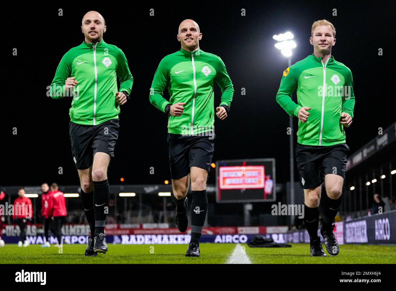 ALMERE, NETHERLANDS - FEBRUARY 3: assistant referee Nils van Kampen ...