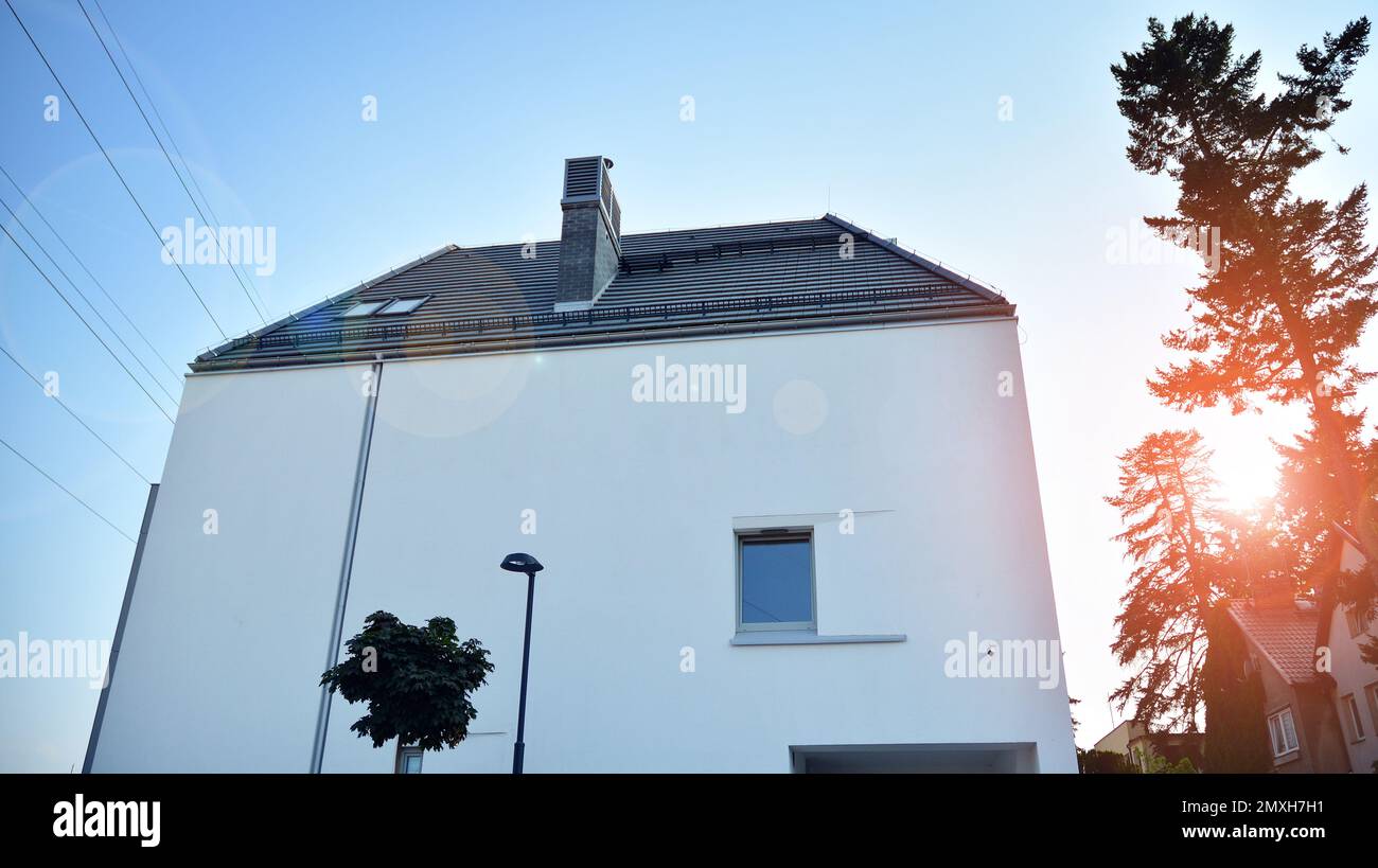 New single family house in a new development area. Residential home ...