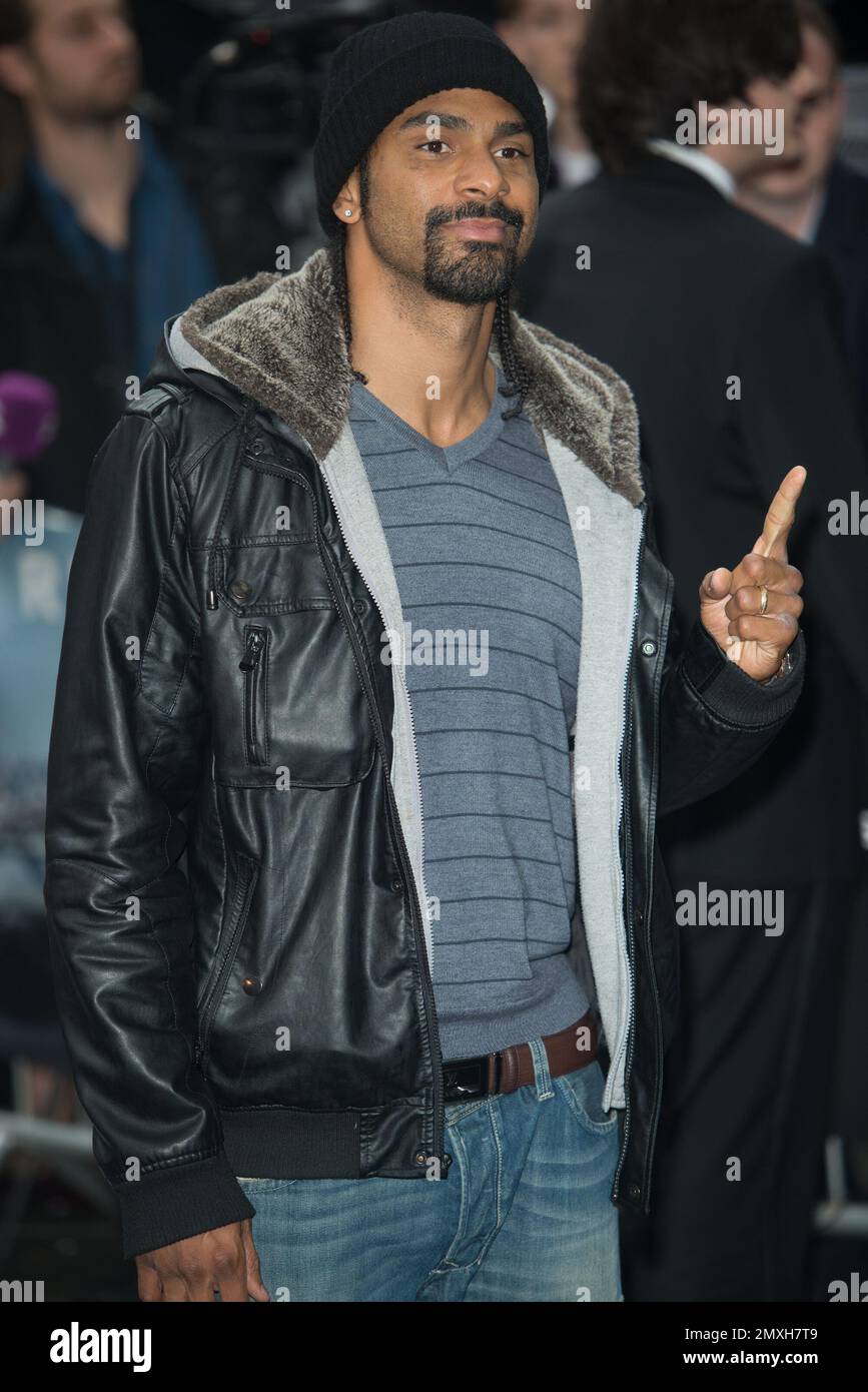London, UK. David Haye at the European premiere of 'The Dark Knight ...