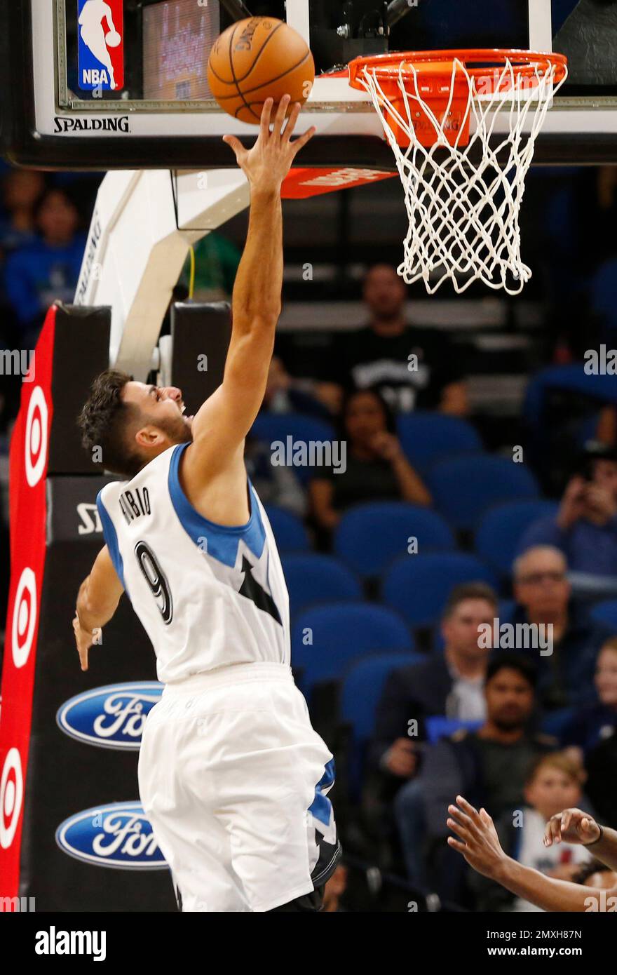 Minnesota Timberwolves’ Ricky Rubio of Spain lays up a shot in the ...