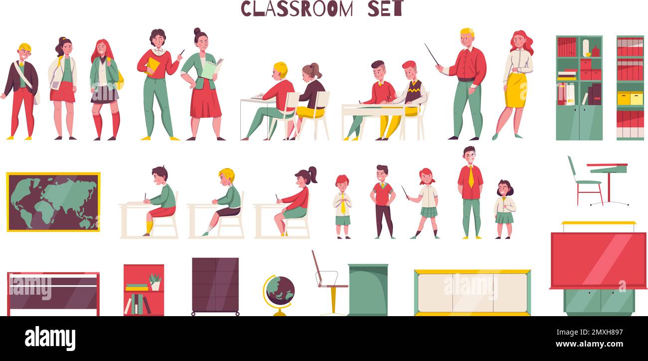 Standing desk school Stock Vector Images - Alamy