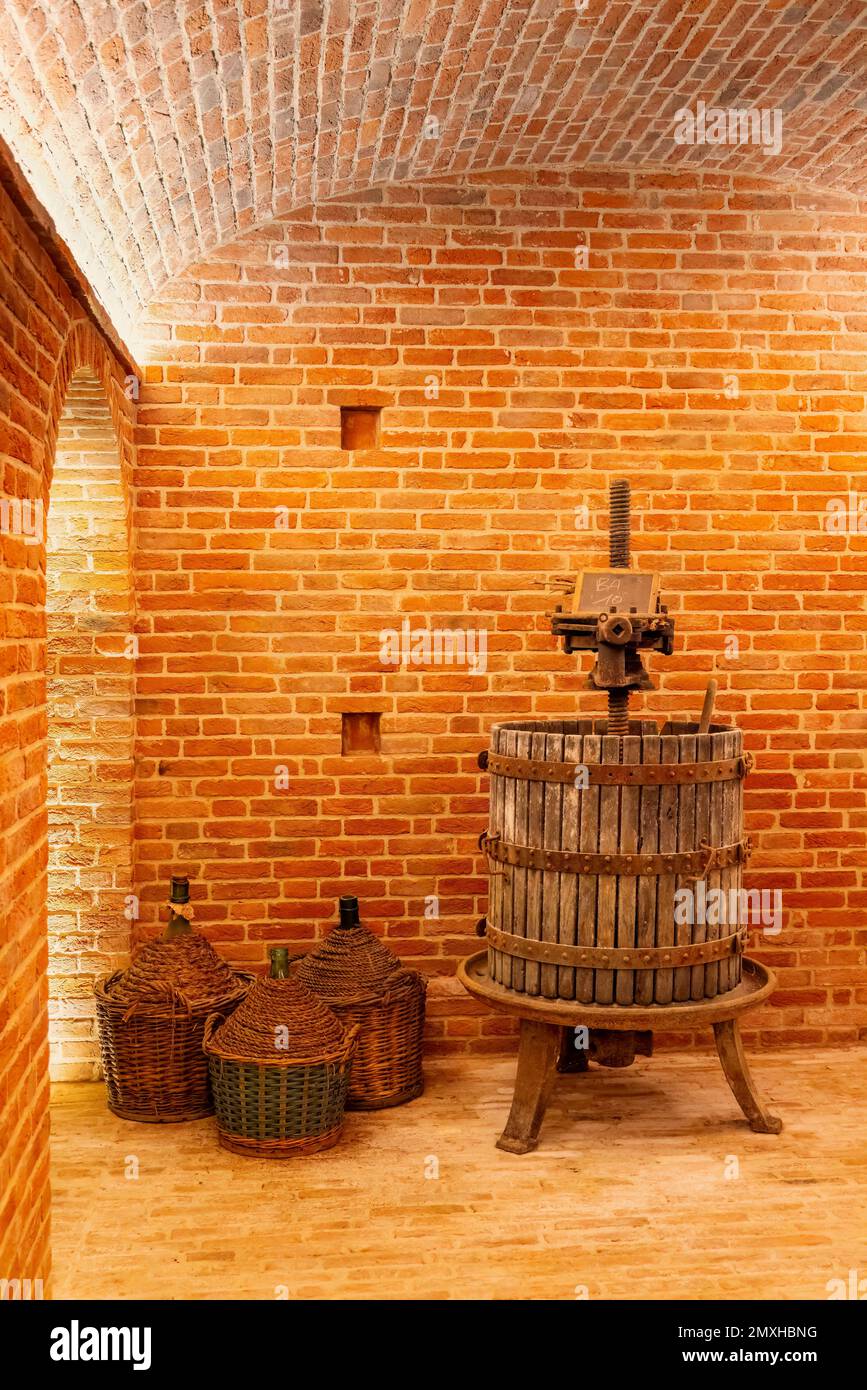 Traditional winemaking equipment in Piedmont, Italy Stock Photo - Alamy