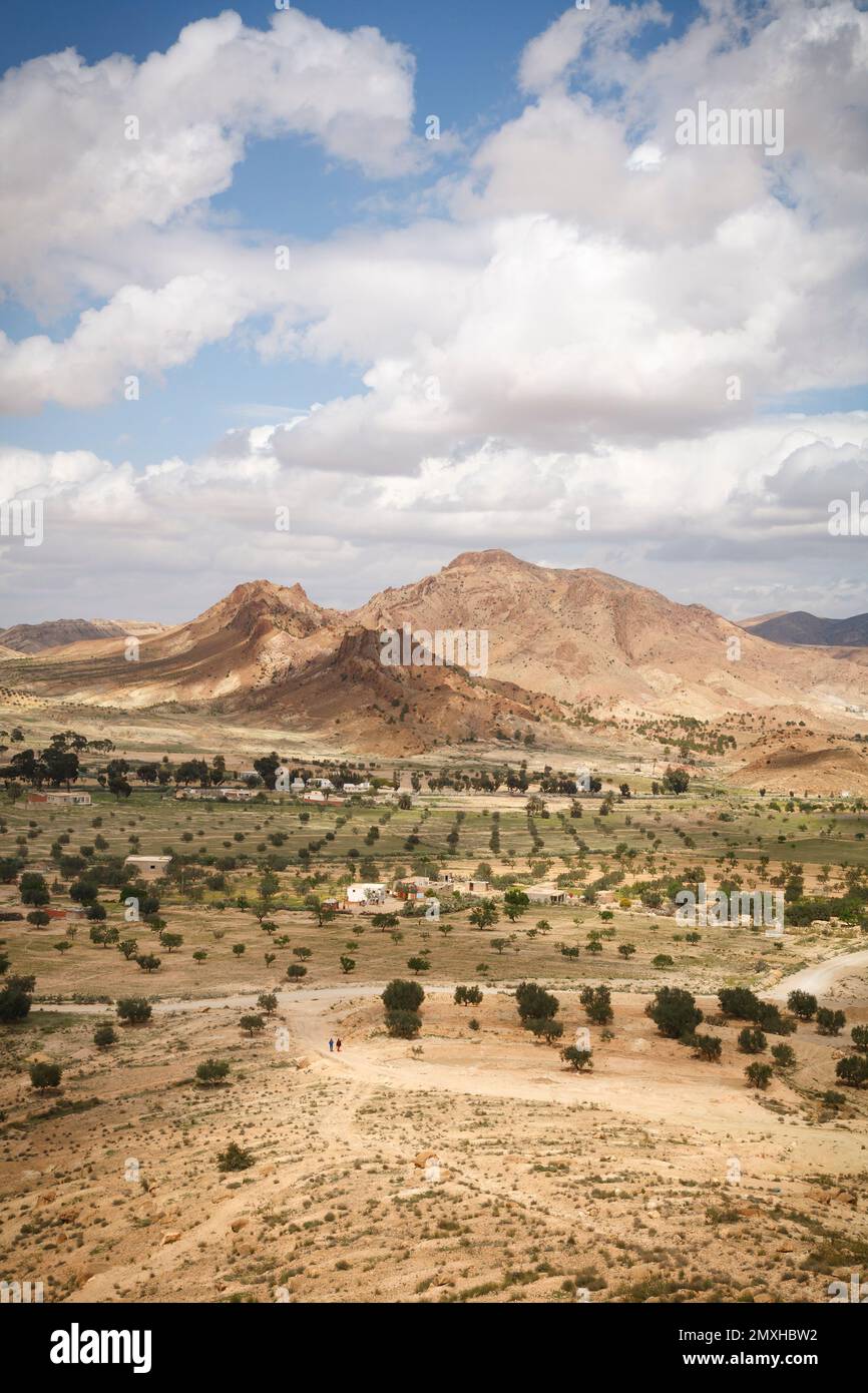 Farming in Africa. Desert or semi-arid landscape, farmland in arid ...