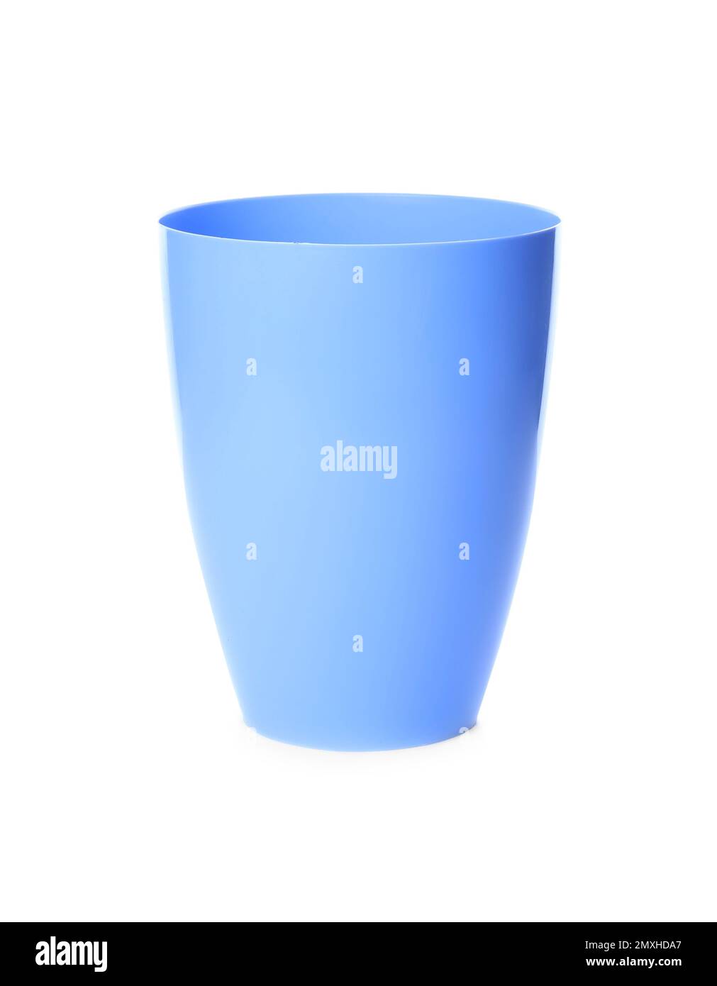 Light blue plastic flower pot isolated on white Stock Photo - Alamy