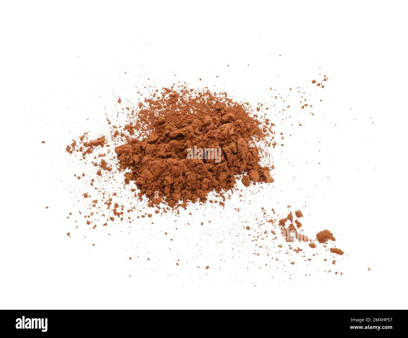 Pile of brown cocoa powder on white background Stock Photo - Alamy