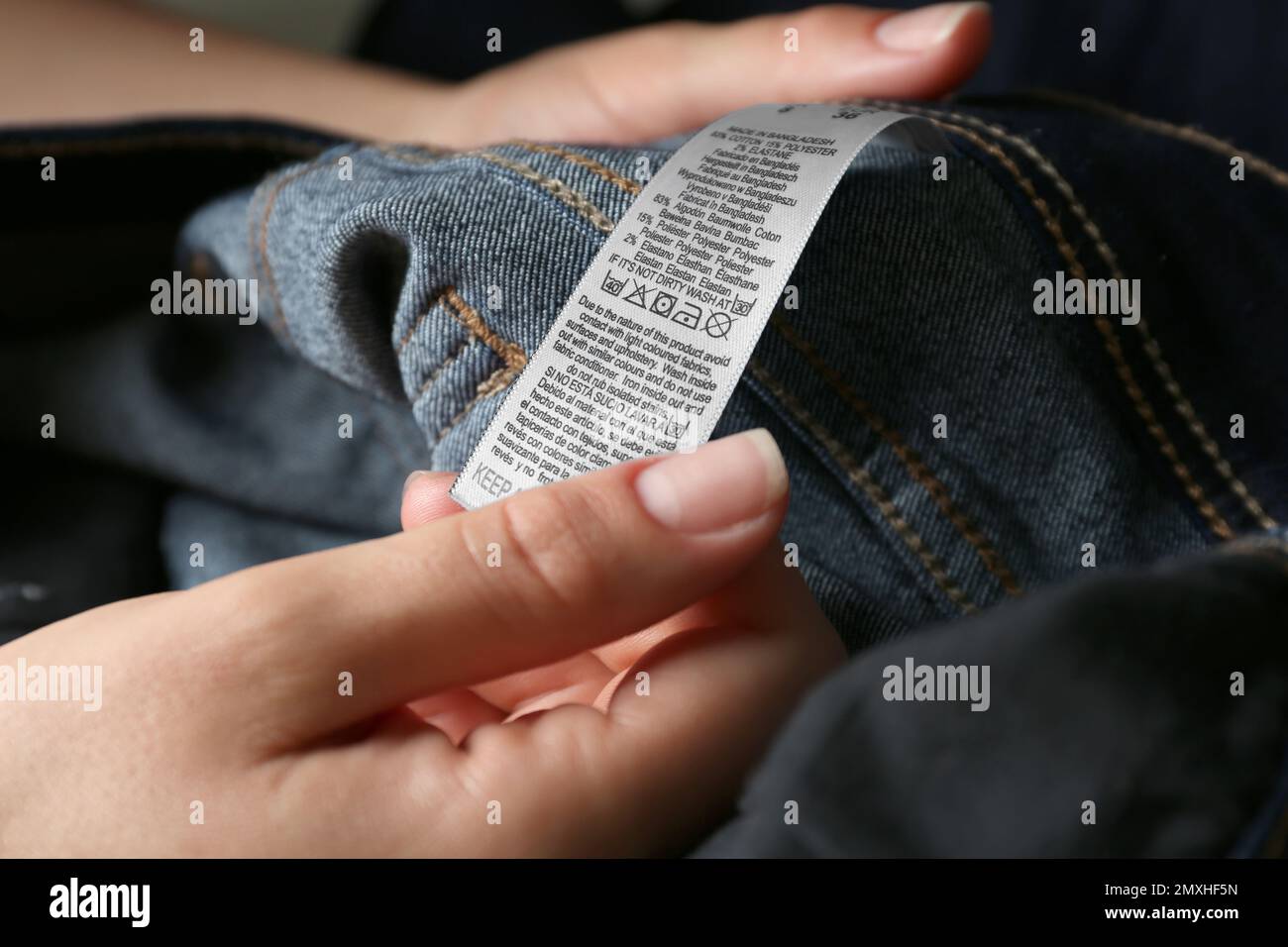 Denim care label hi-res stock photography and images - Alamy