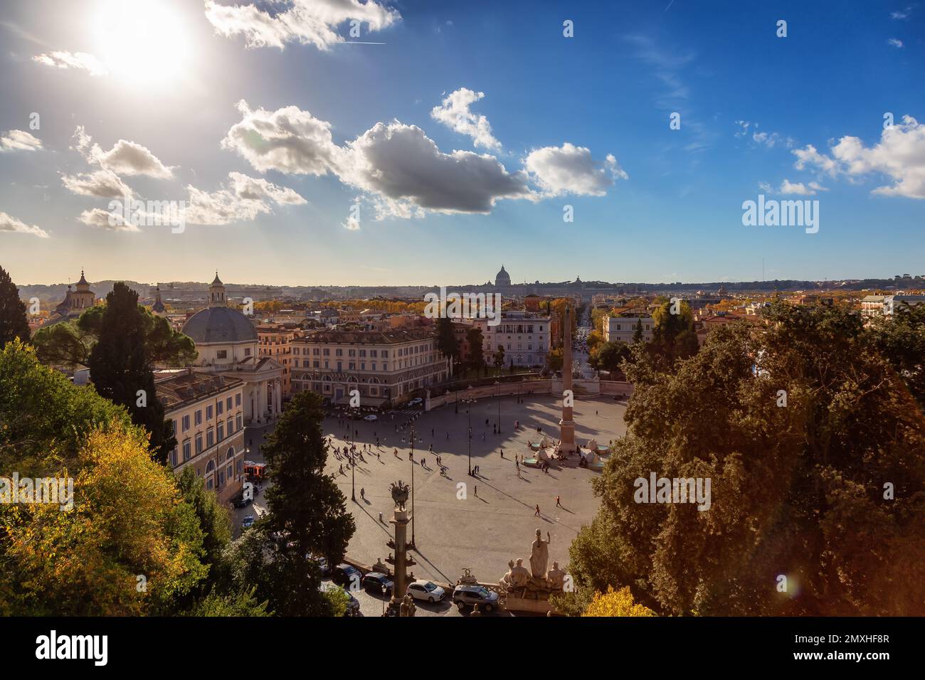 Landmark Square, Piazza del Popolo, in Downtown Rome, Italy Stock Photo ...
