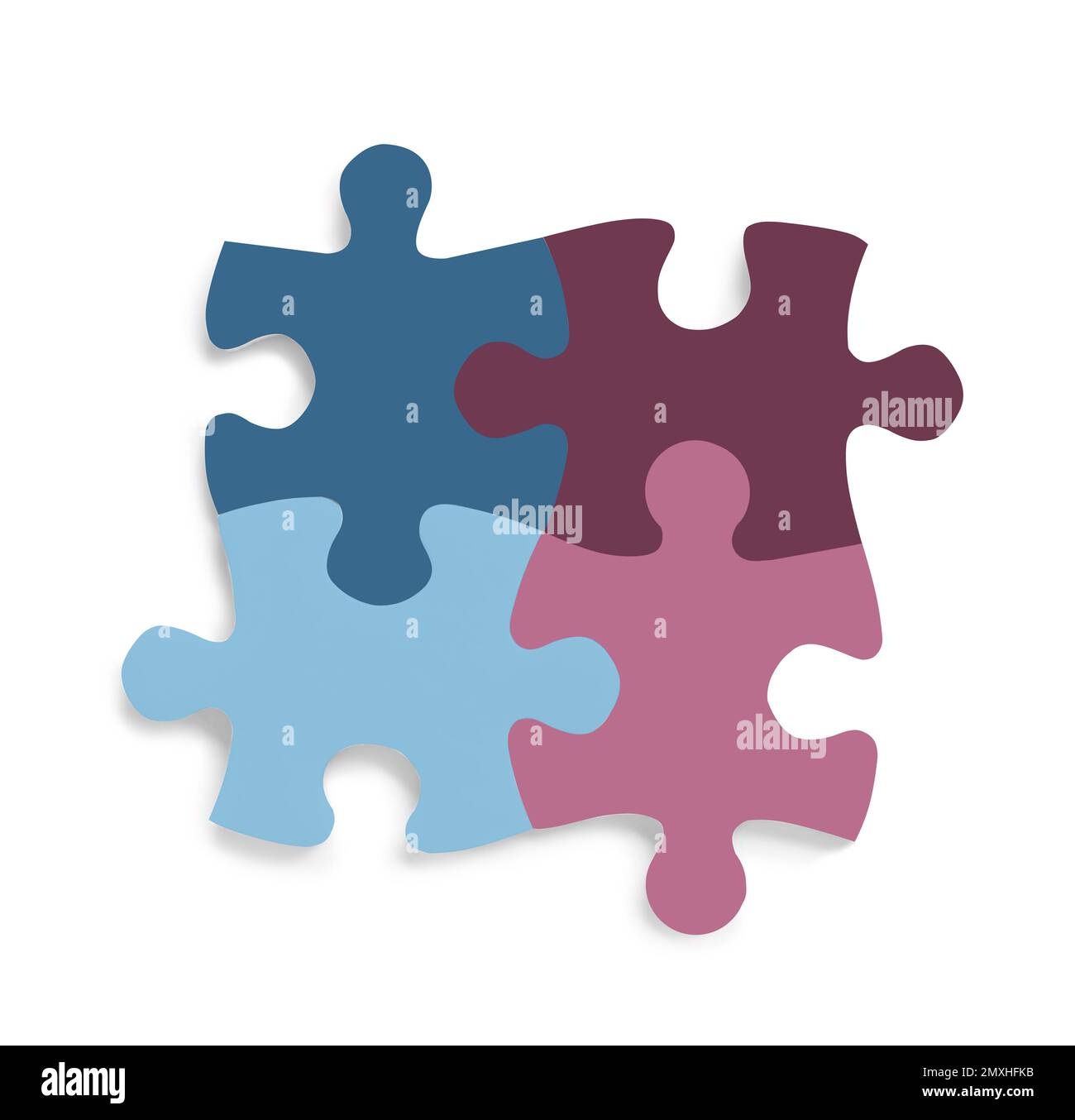 Color jigsaw puzzle pieces on white background, top view Stock Photo ...