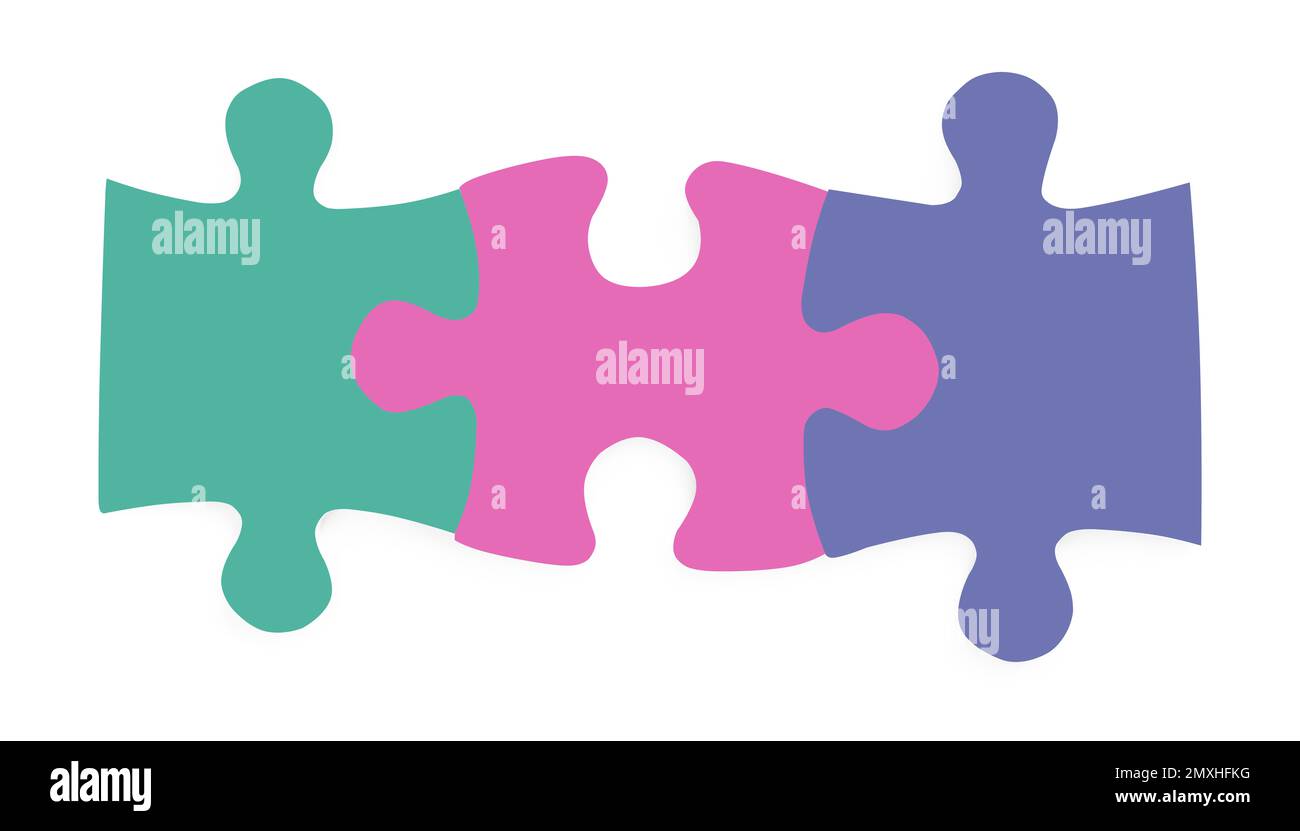 Color jigsaw puzzle pieces on white background, top view Stock Photo ...