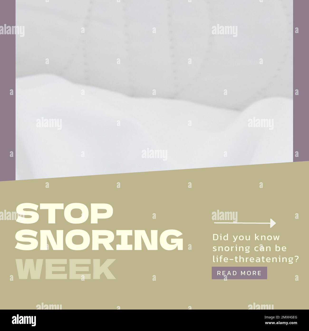 Composition of stop snoring week text and copy space on grey background ...