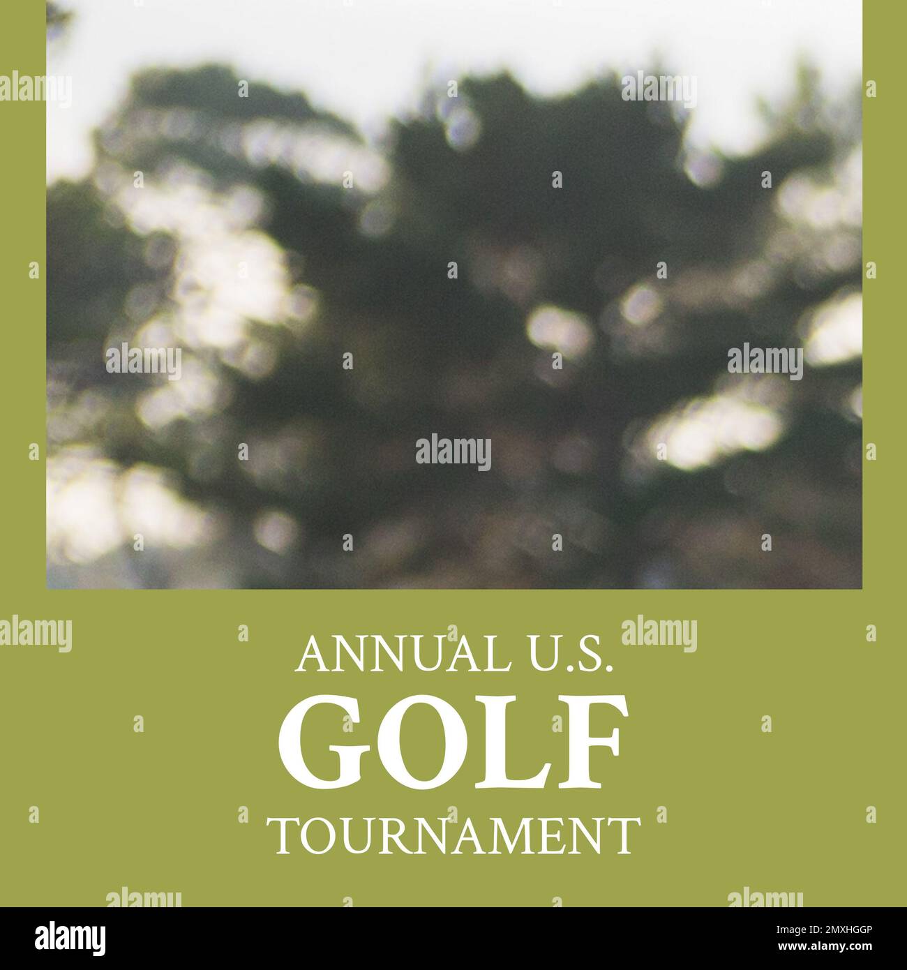 Square image of annual us golf tournament over blurred background with ...