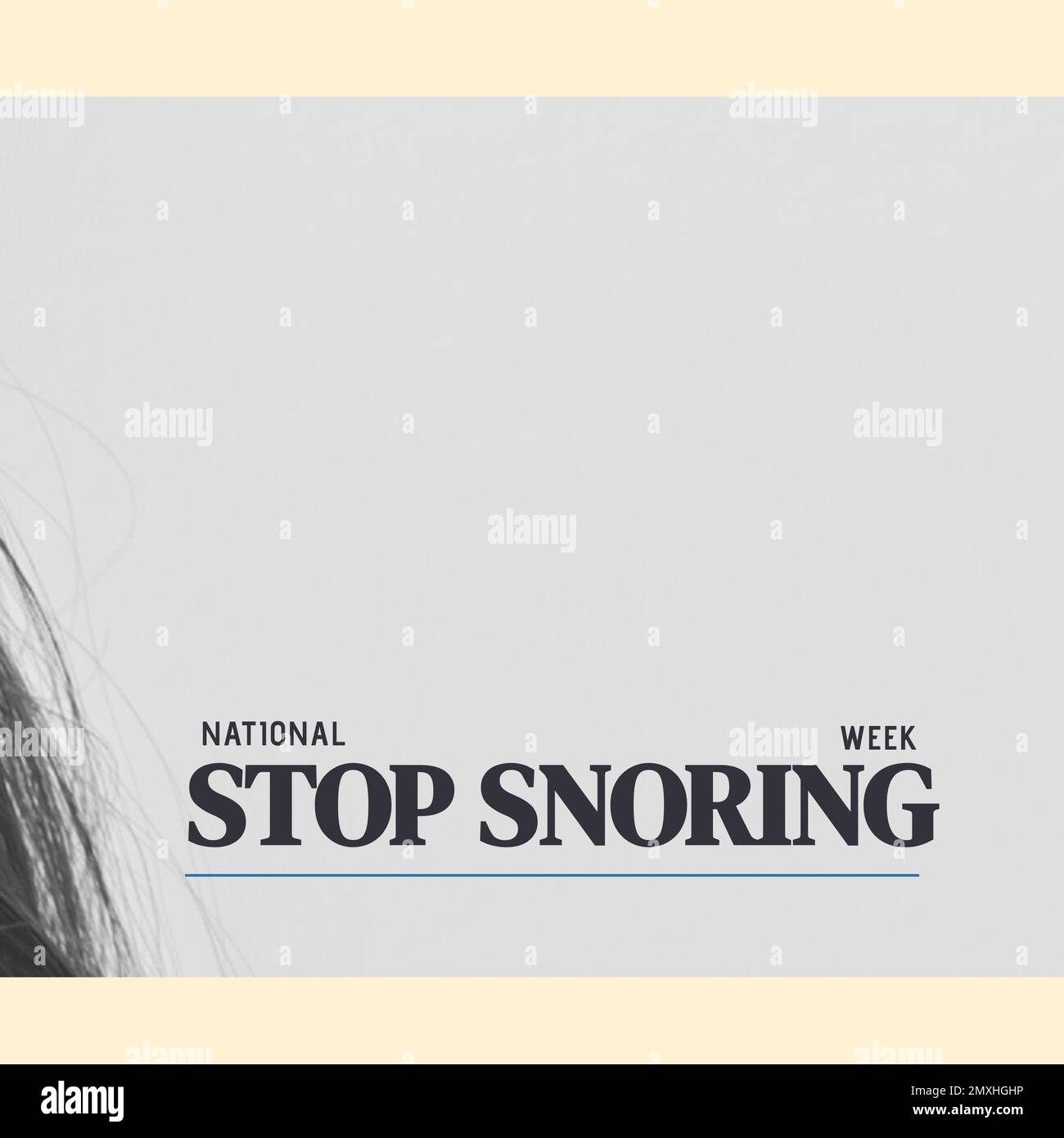 Composition of stop snoring week text and copy space on grey background ...