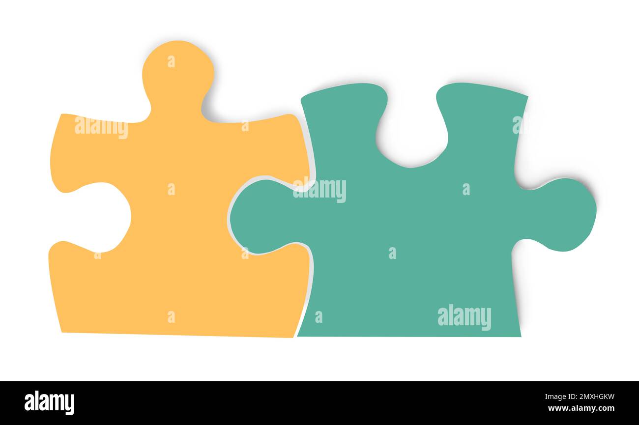 Color jigsaw puzzle pieces on white background, top view Stock Photo ...