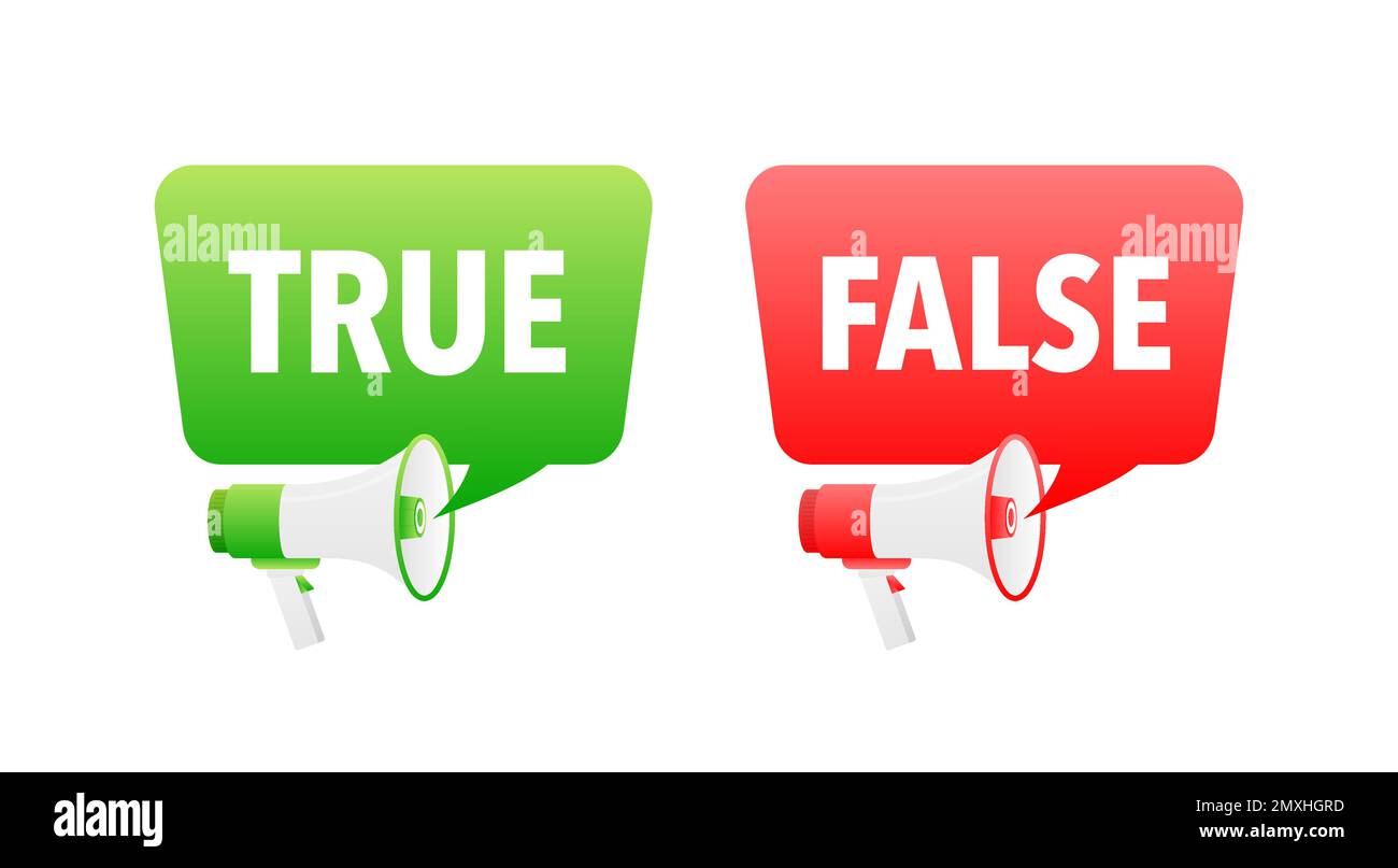 True false megaphone, sign. Check mark and cross Stock Vector Image ...