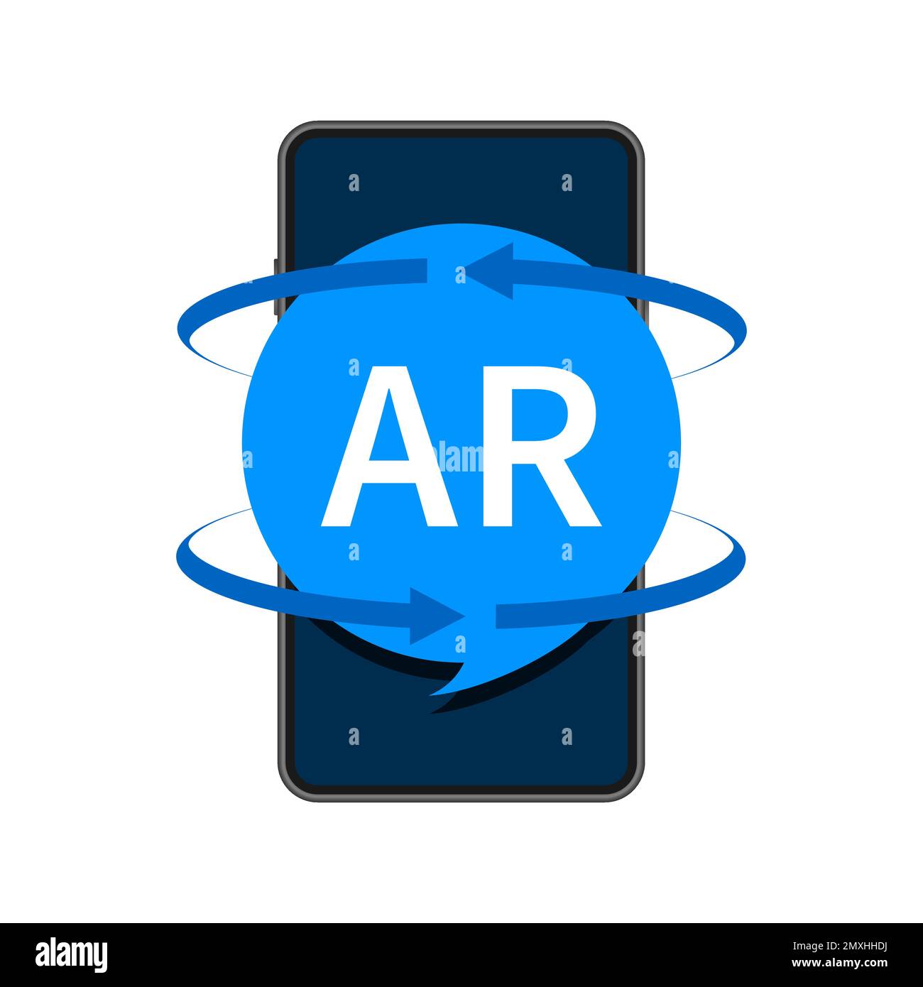 Augmented reality icon. AR symbol. Virtual reality on smartphone Stock ...