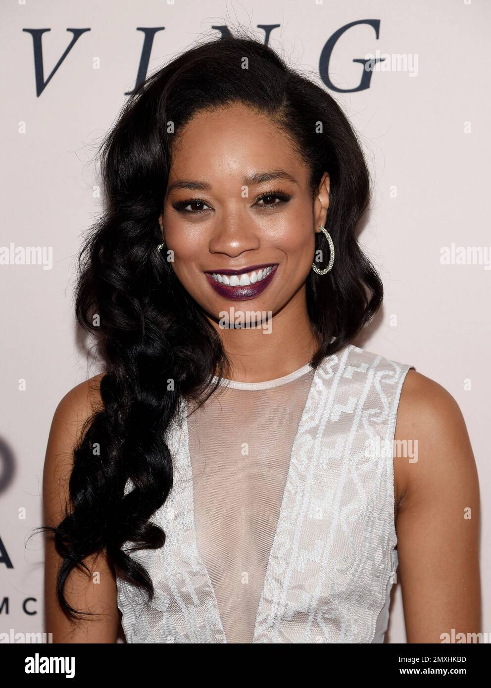 Terri Abney, a cast member in "Loving," poses at the premiere of the ...
