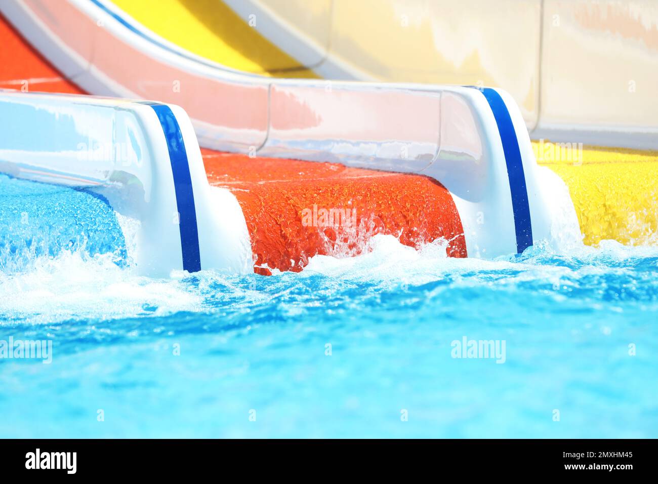 Colorful slide at water park. Summer vacation Stock Photo - Alamy