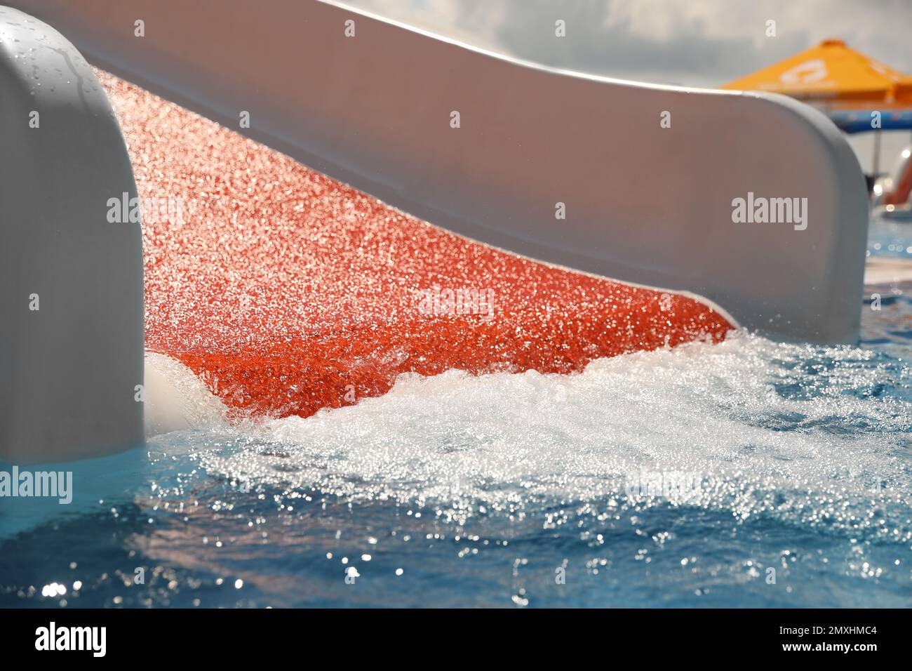 Wide slide at water park, closeup. Summer vacation Stock Photo - Alamy