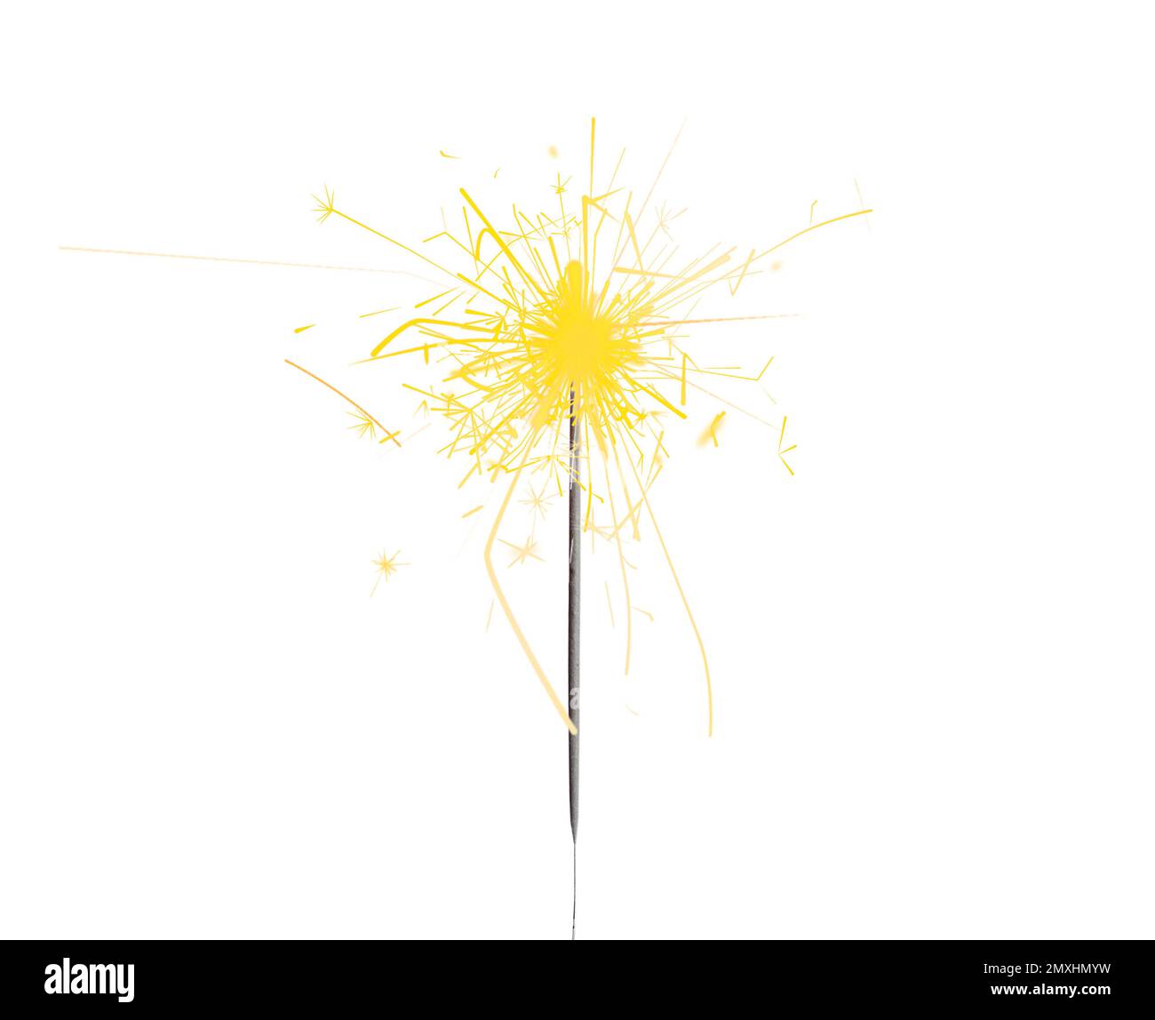 Beautiful sparkler burning on white background. Party decor Stock Photo ...