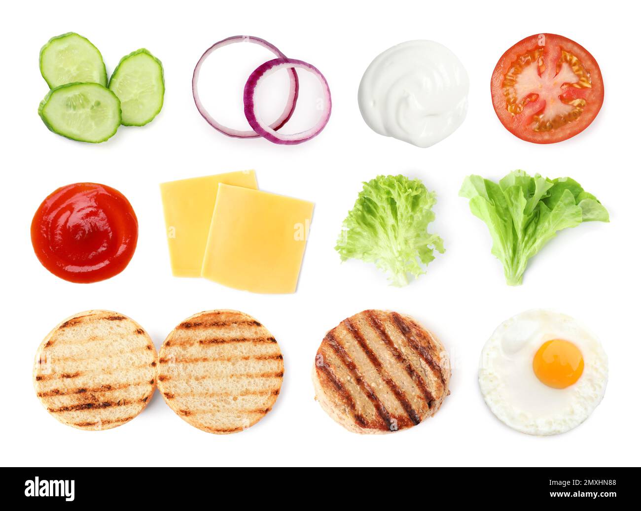 Mayonnaise on burger top view hi-res stock photography and images - Alamy