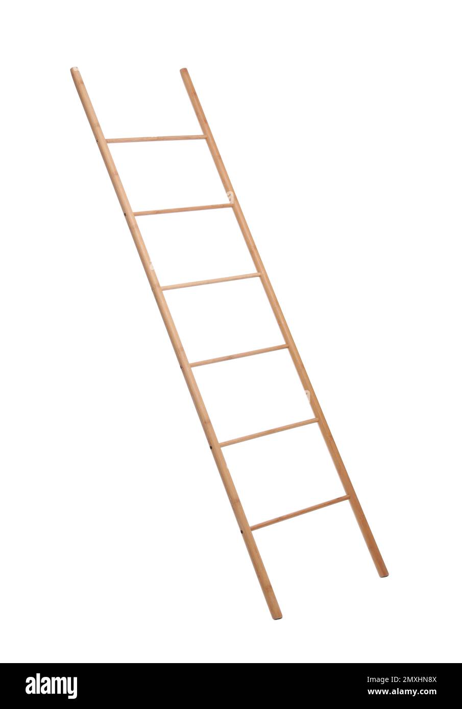Modern wooden ladder isolated on white. Construction tool Stock Photo ...