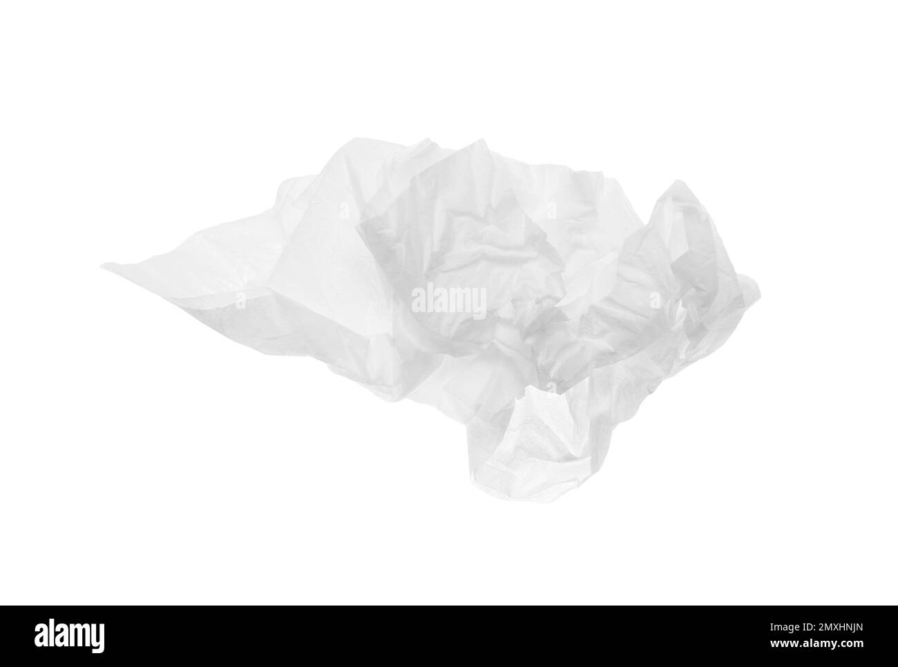 Used crumpled paper tissue isolated on white, top view Stock Photo - Alamy
