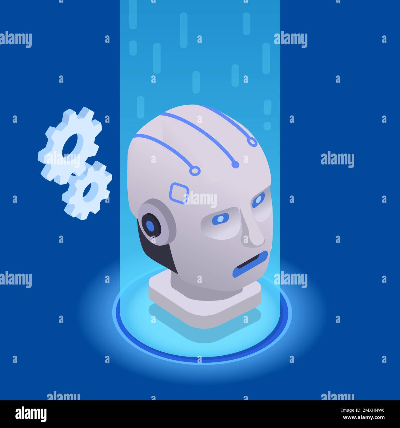 Web 3.0 technology isometric concept with artificial intelligence ...