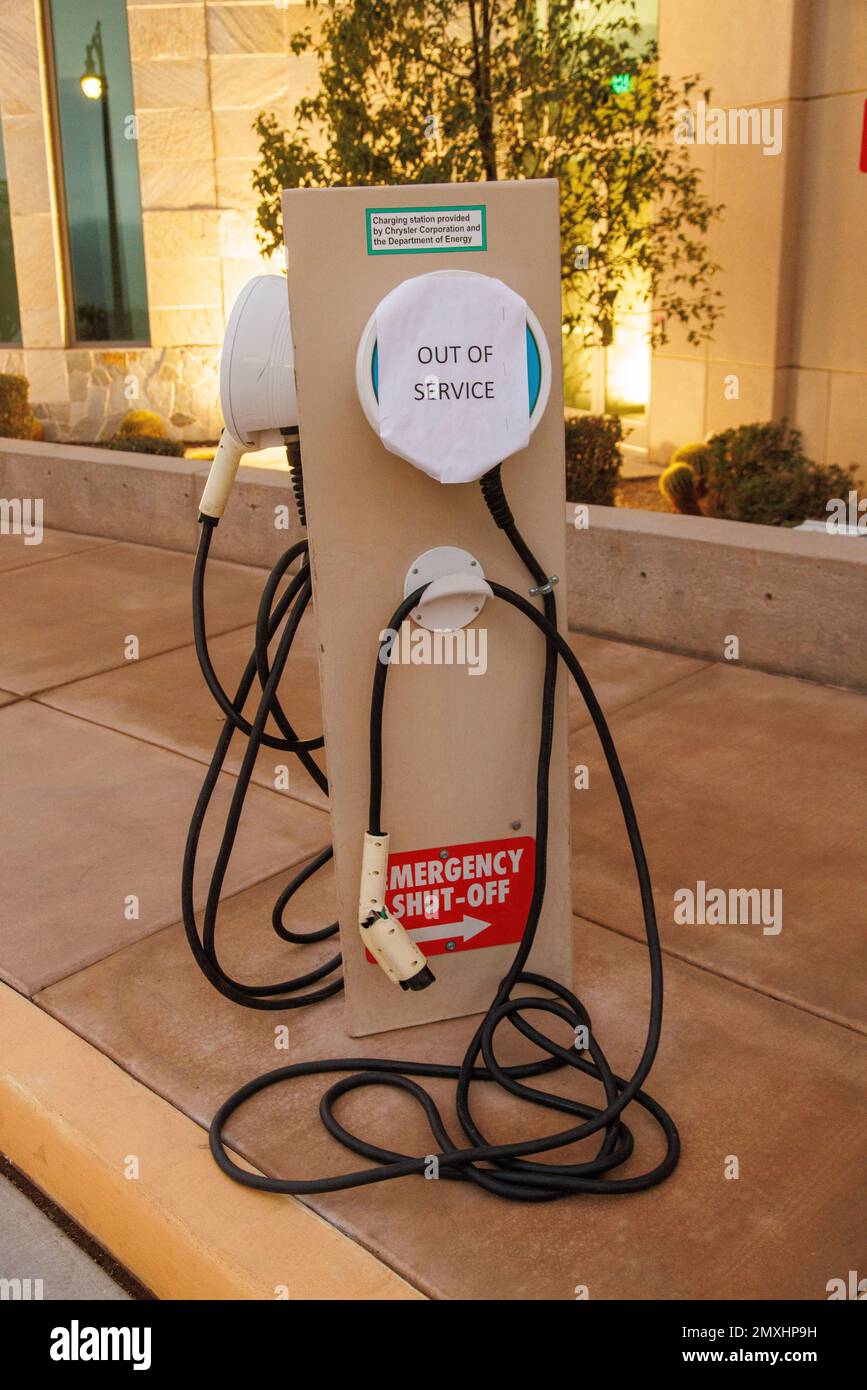 Broken EV Charging Station Stock Photo - Alamy