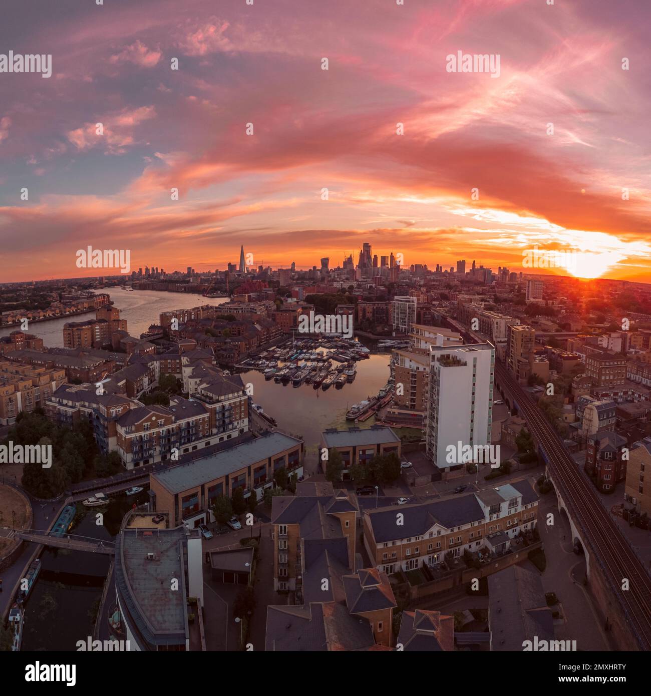 An aerial view of London cityscape at sunset Stock Photo - Alamy