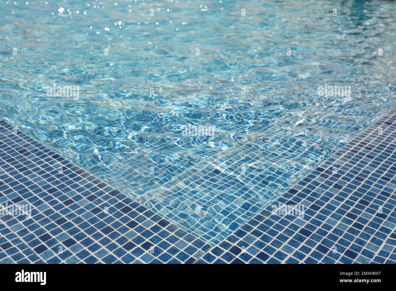 Swimming pool with clean blue water. Summer vacation Stock Photo - Alamy