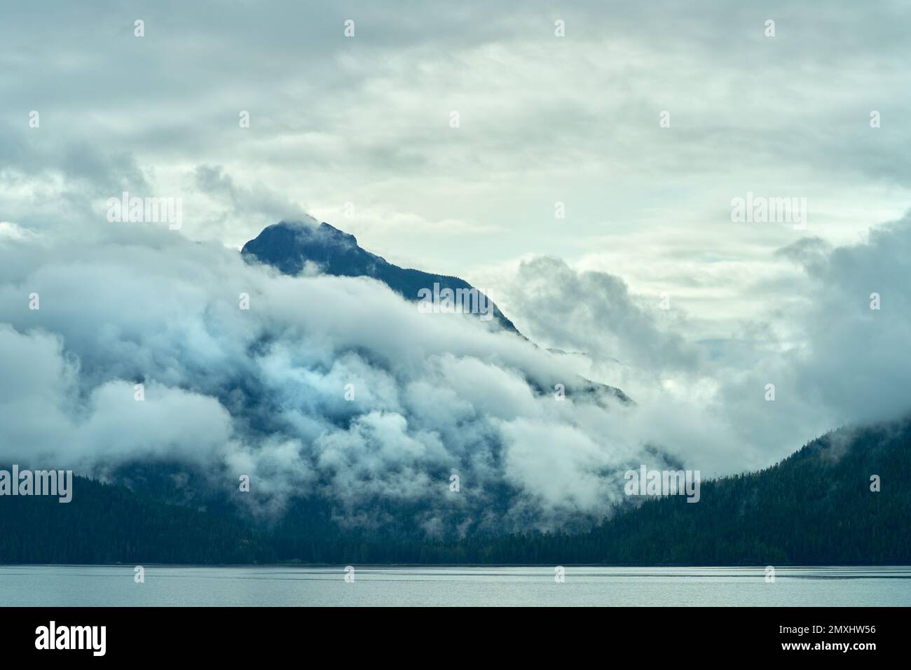 Vancouver Island Mountains in Mist Johnstone Strait. Vancouver Island ...