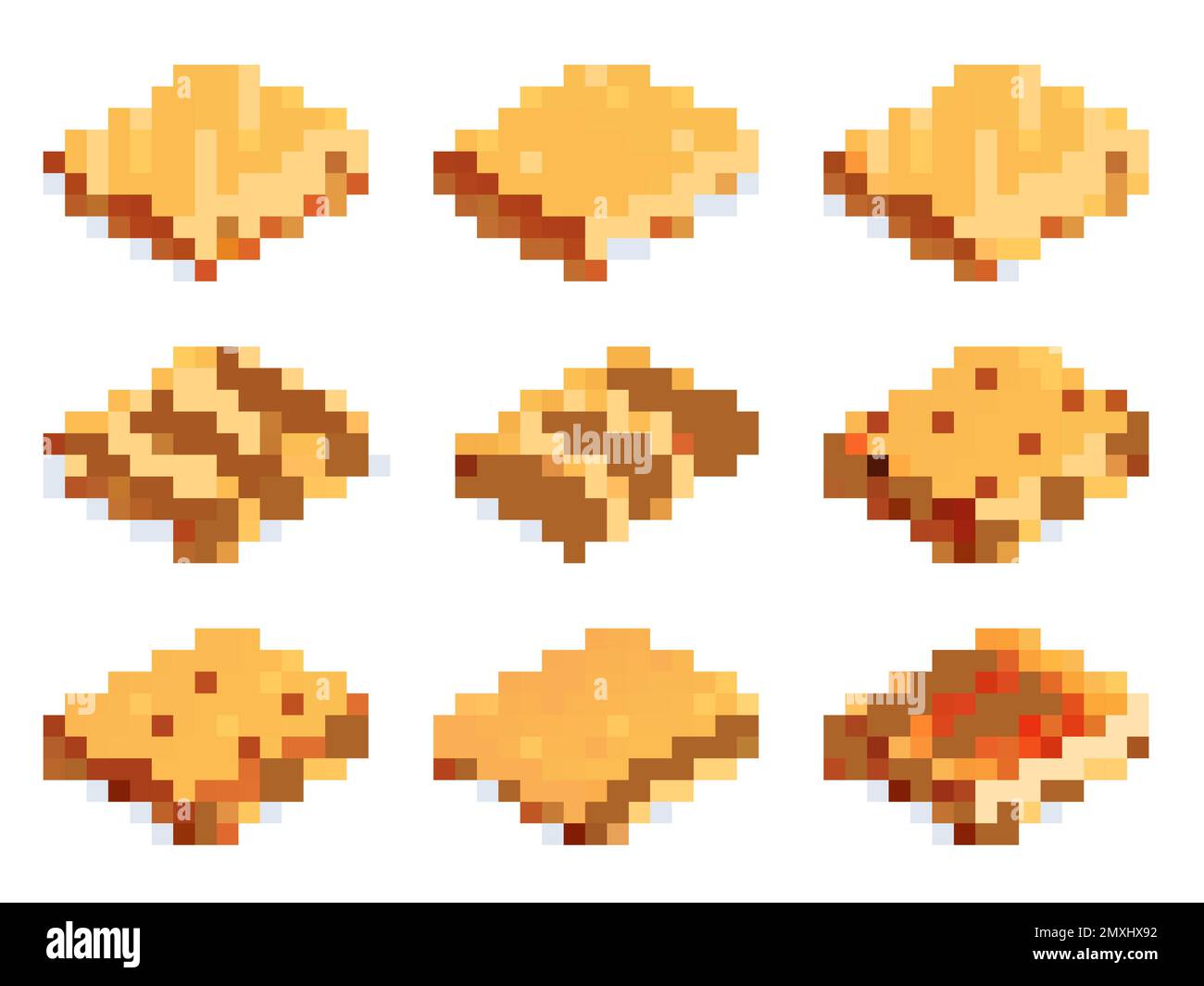 Isometric set of wooden yellow shipping pallet icons isolated vector ...