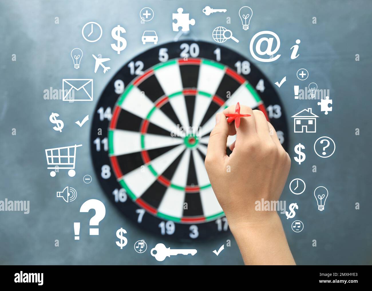 Woman throwing dart hi-res stock photography and images - Alamy