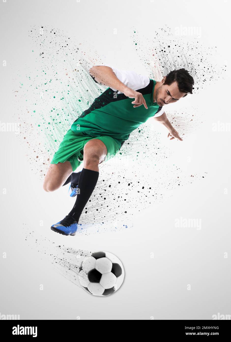 Action jump challenge football hi-res stock photography and images - Alamy
