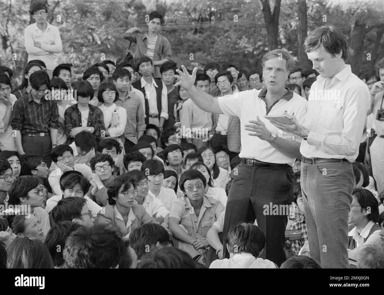 U.S. Ambassador Winston Lord holds an open air rap session with more ...