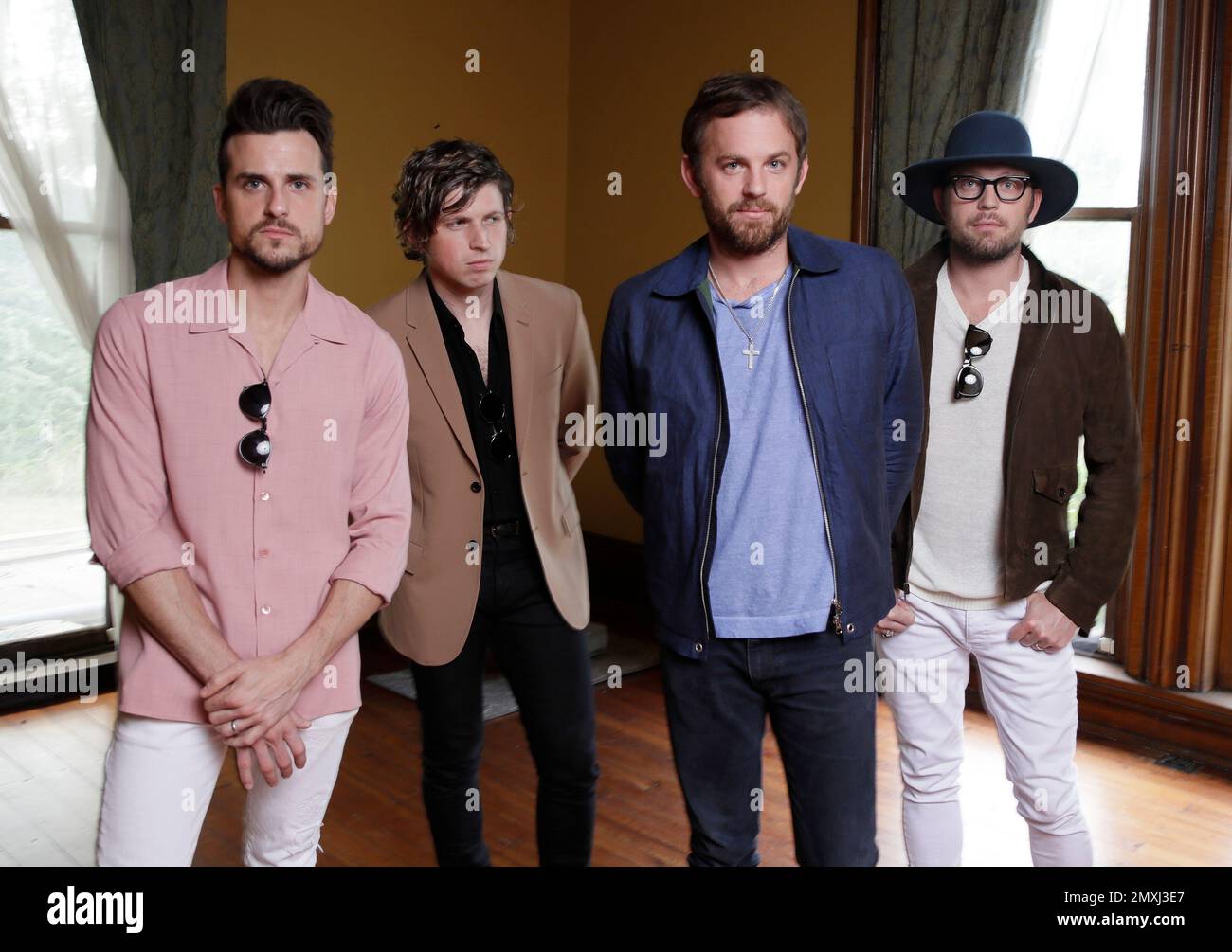 FILE - In this Oct. 3, 2016, photo, the Kings of Leon, from left, Jared ...