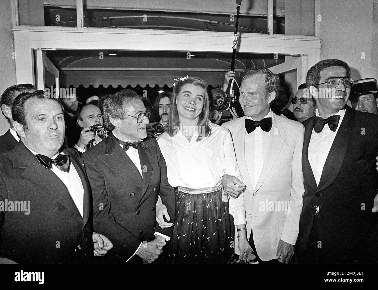 U.S. film producer Charles H. Joffe, second from left, actor Mariel ...