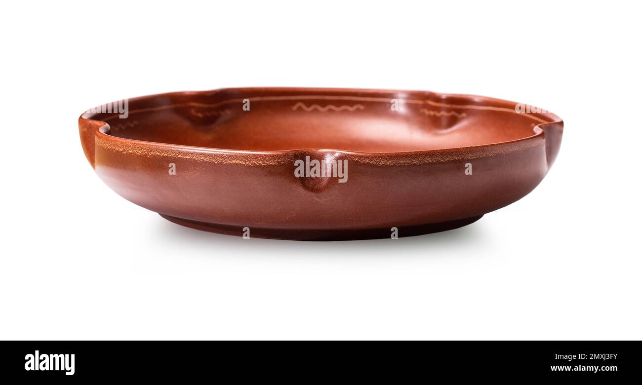 The Ancient clay plate isolated on a white background Stock Photo - Alamy