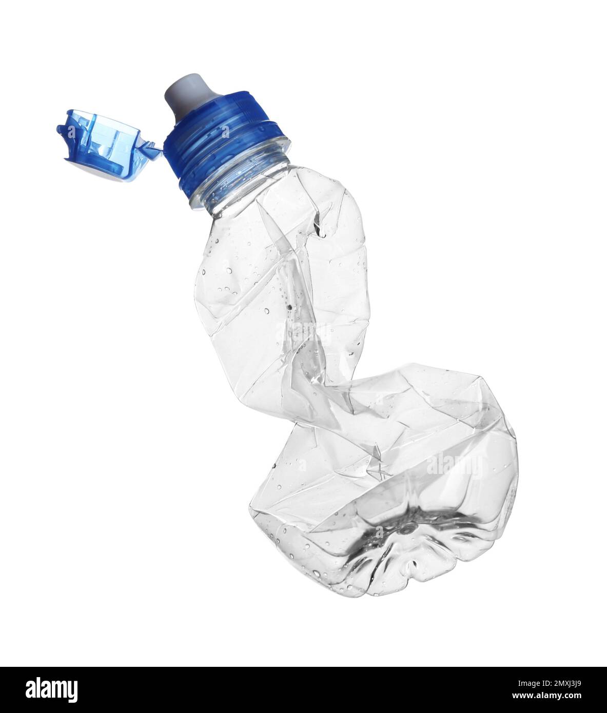 Empty crumpled bottle isolated on white. Plastic recycling Stock Photo ...