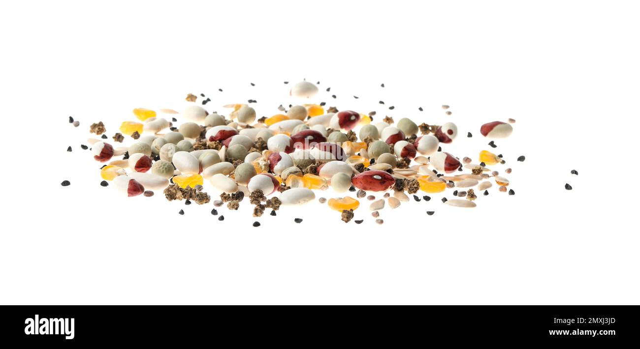 Mix of vegetable seeds on white background Stock Photo - Alamy